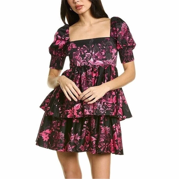 Alice + Olivia | Dresses | Nwt Alice Olivia Emmalou Puff Sleeve Tiered ...
